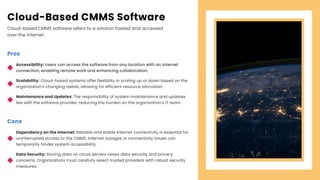Pros and Cons of Cloud-Based and On-Premise CMMS Software | PPT