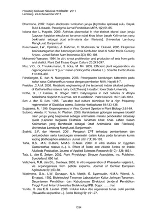 PERBANYAKAN IN VITRO dan INDUKSI AKUMULASI ALKALOID pada TANAMAN JERUJU ...