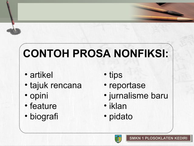 MATERI PELAJARAN BAHASA INDONESIA: PROSA | PPT
