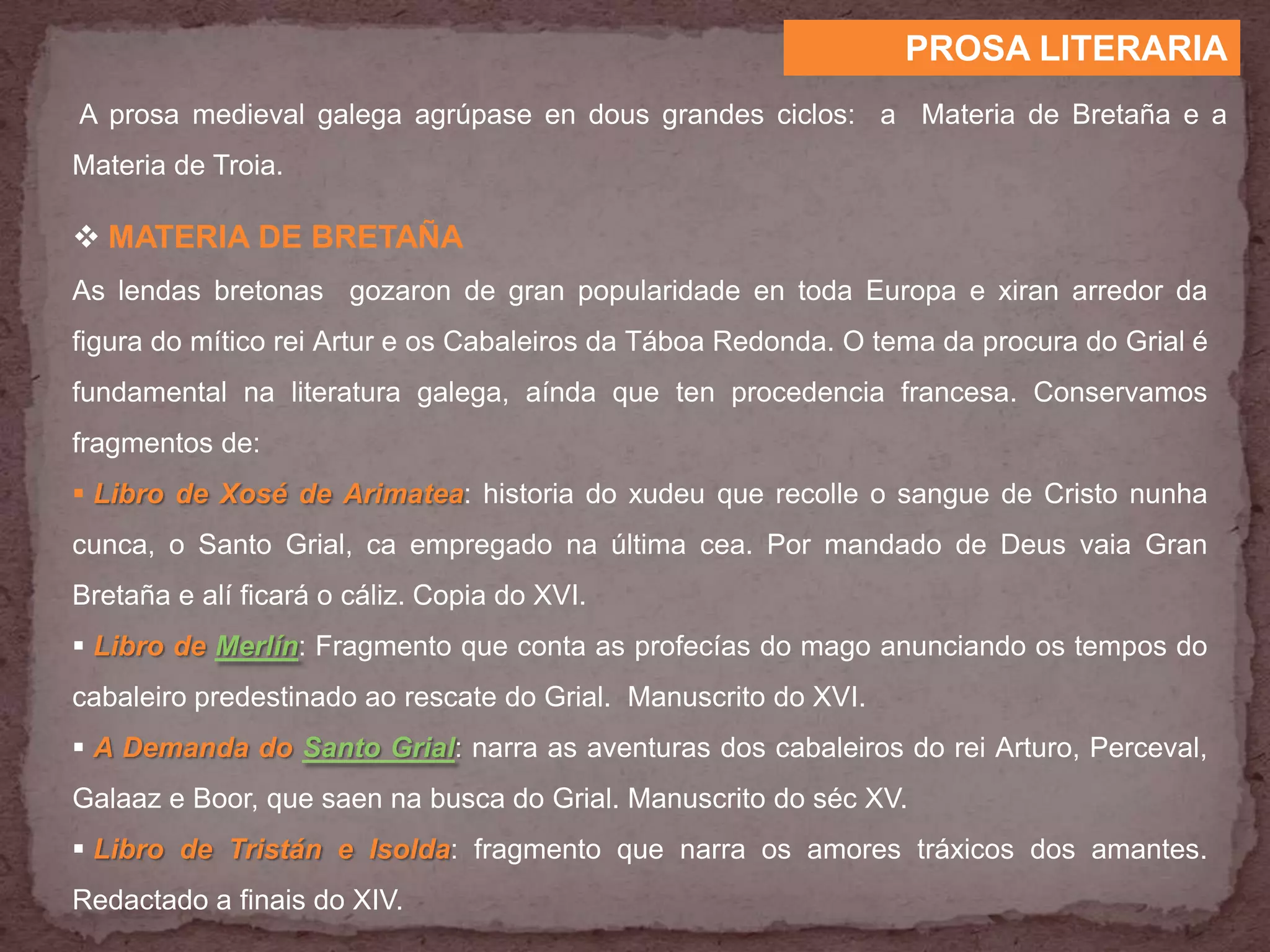 Prosa medieval | PPTX