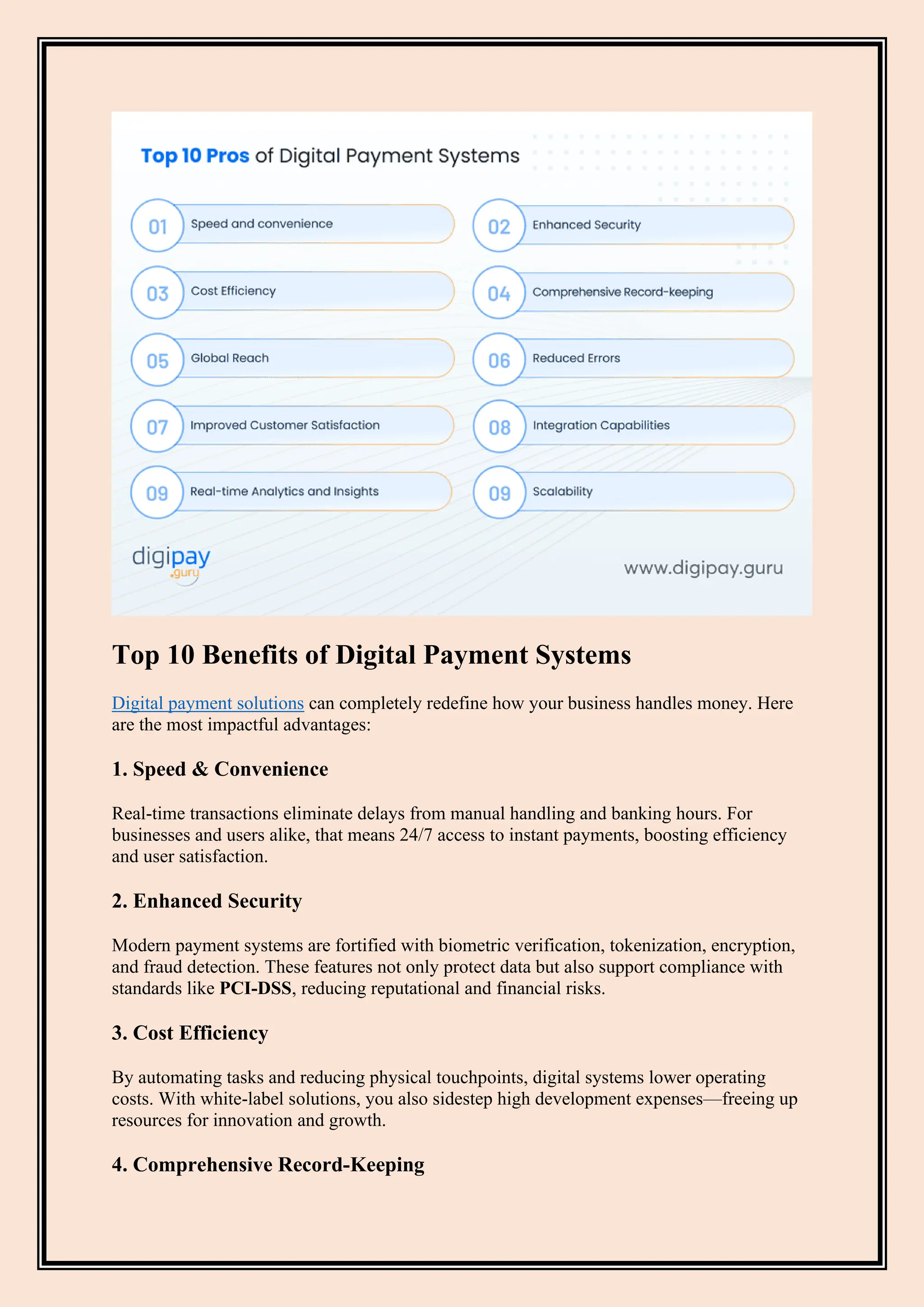 Pros and Cons of a Digital Payment System | PDF