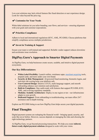 Pros and Cons of a Digital Payment System | PDF