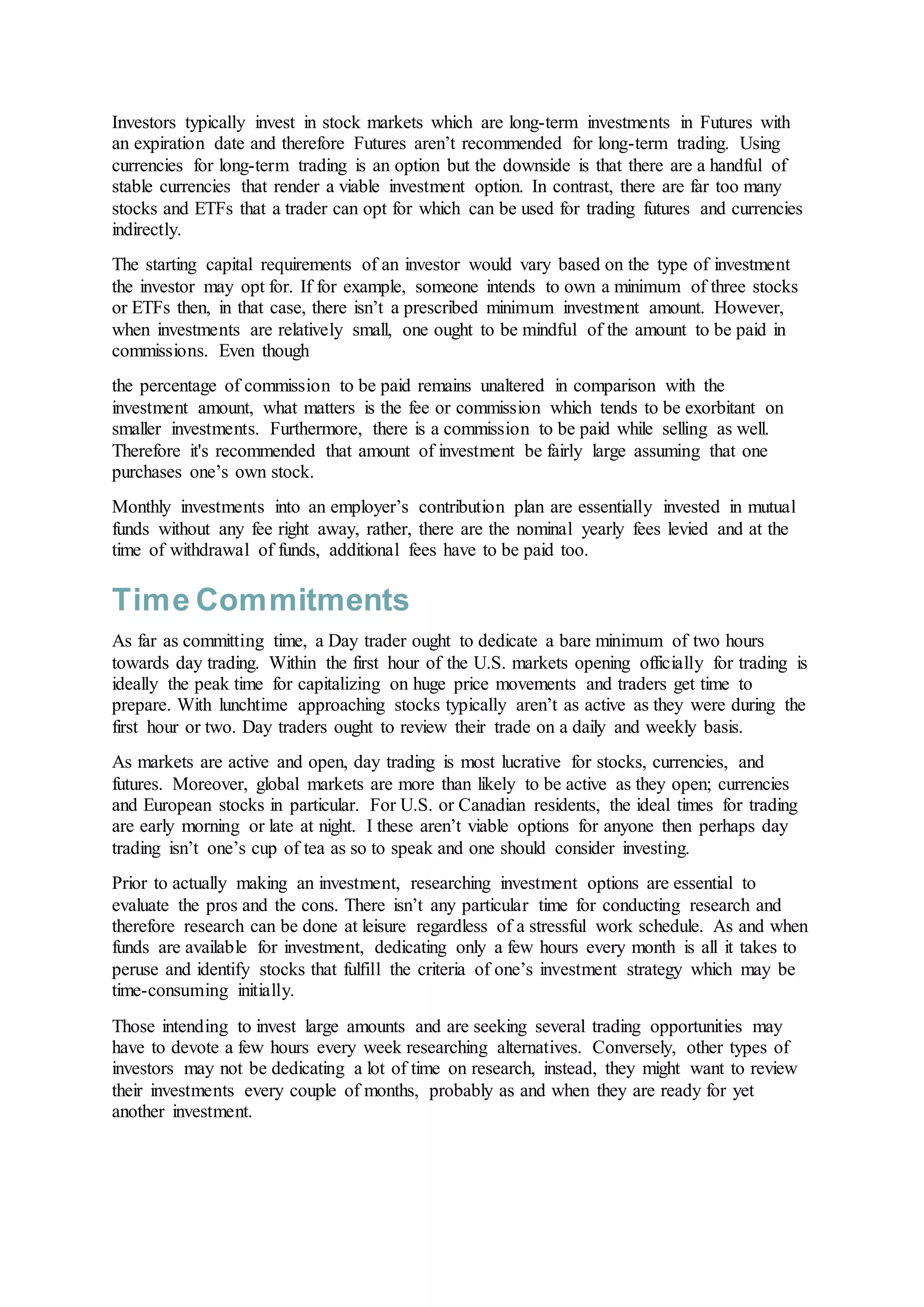 Pros and cons of day trading versus long | PDF