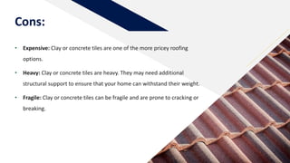 Pros and Cons of Different Types of Roof | PPTX | Woodworking | Arts ...