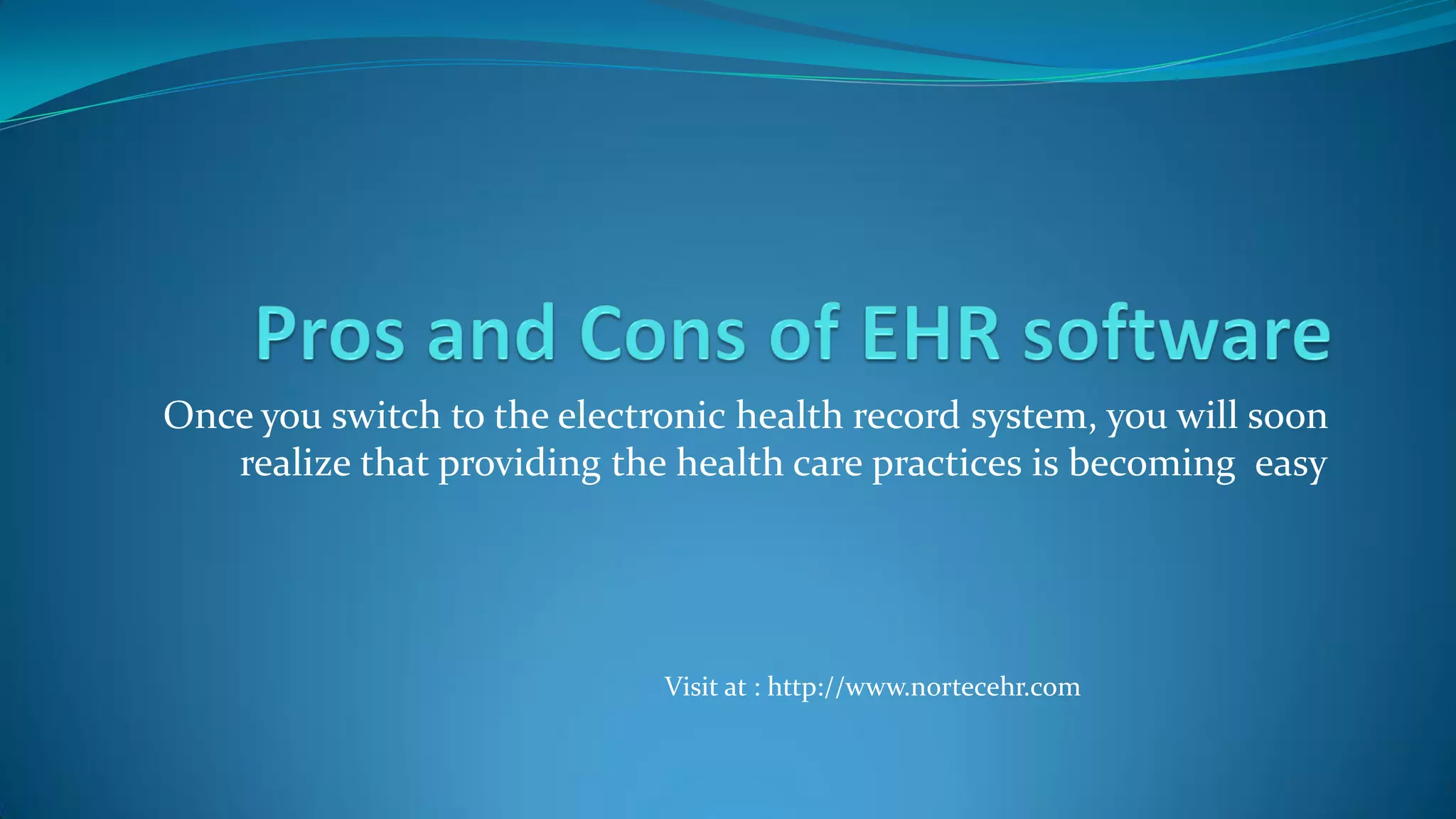 Pros and cons of ehr | PDF