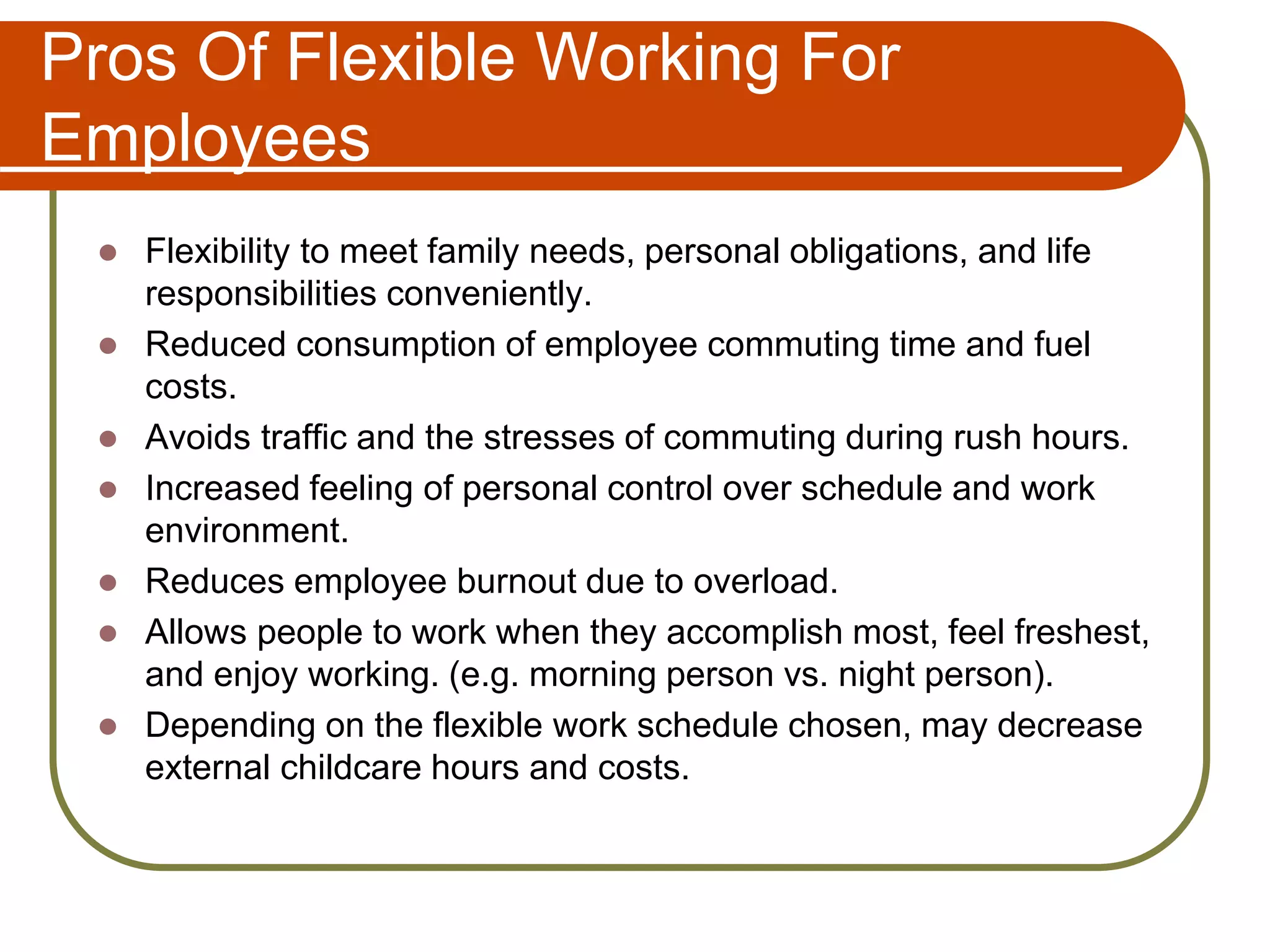 Pros and cons of flexible working | PPT