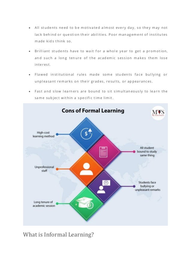 Pros and Cons of Formal & Informal Learning | PDF