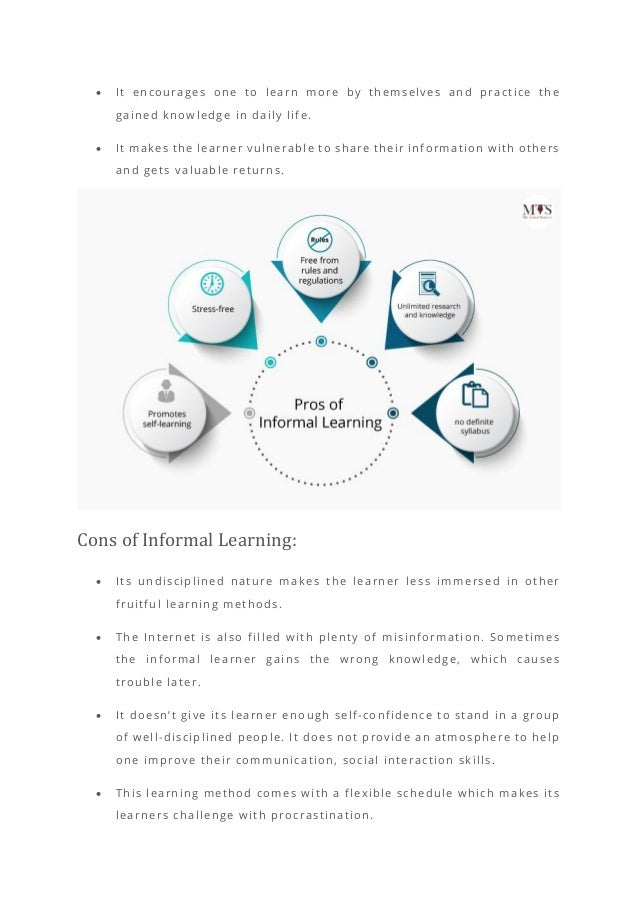 Pros and Cons of Formal & Informal Learning | PDF