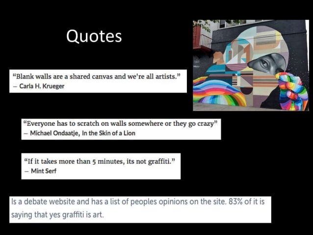 Pros and cons of graffiti and street art | PPTX