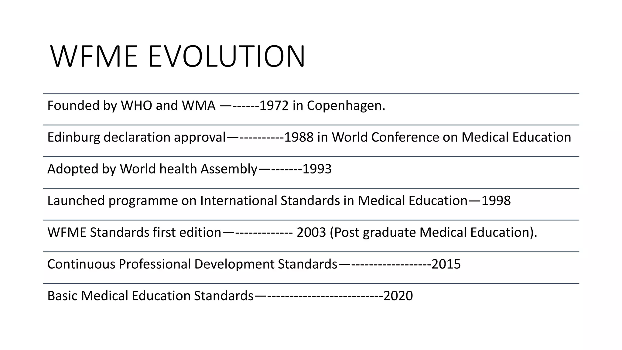 PROS AND CONS OF WORLD FEDERATION FOR MEDICAL EDUCATION (WFME ...