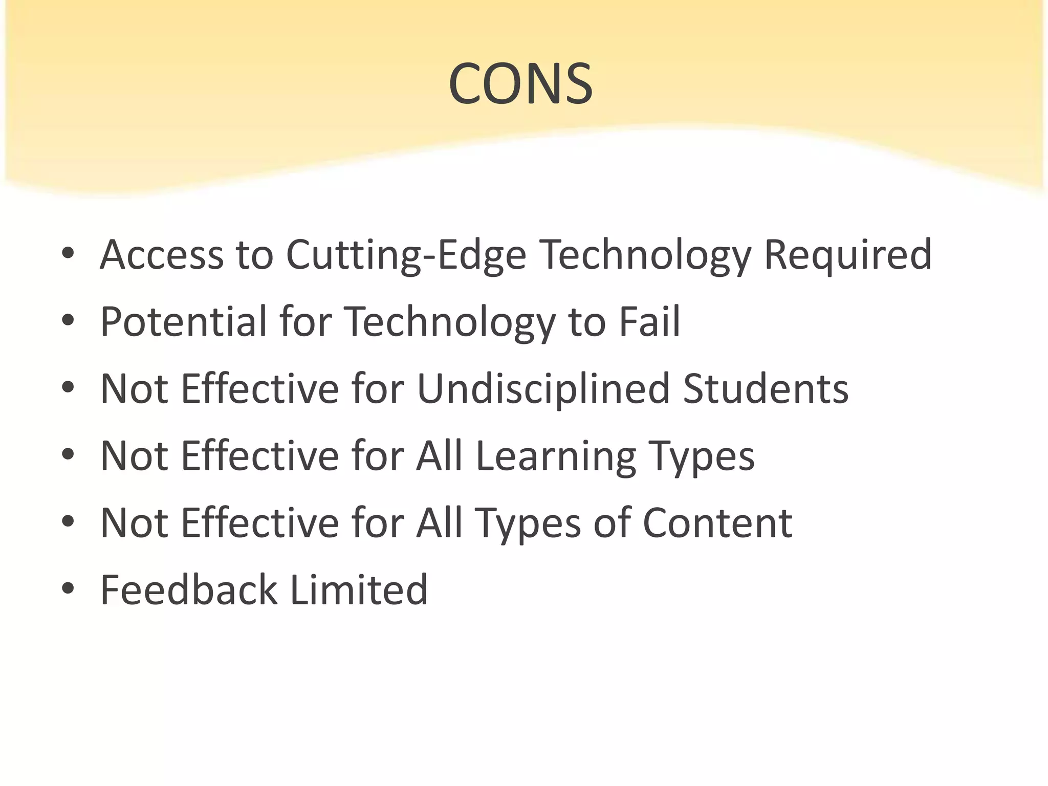 Pros and Cons of Online Learning | PPTX