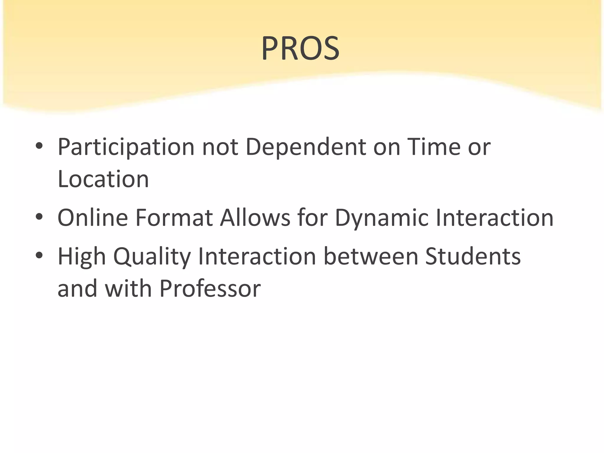Pros and Cons of Online Learning | PPTX