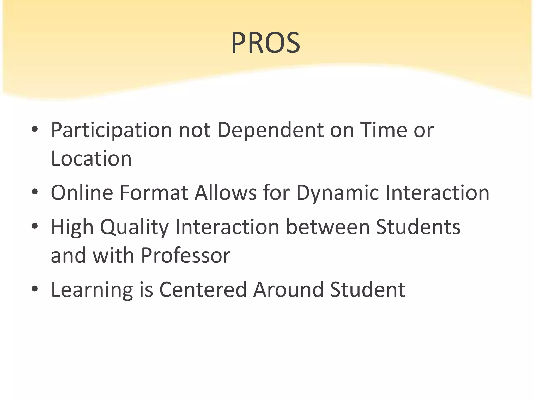 Pros and Cons of Online Learning | PPTX