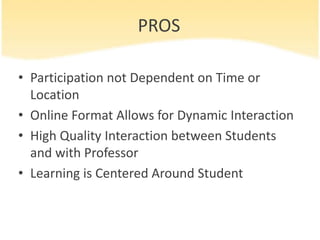 Pros and Cons of Online Learning | PPT | Free Download