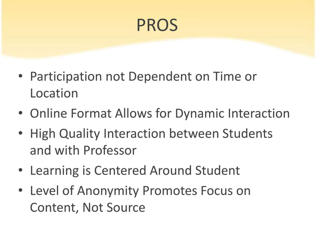 Pros and Cons of Online Learning | PPTX