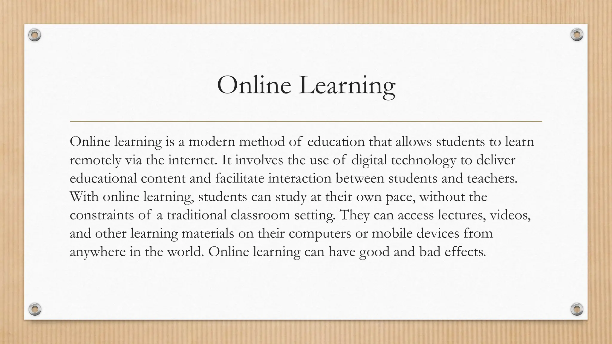 Pros and Cons of Online Learning .pptx