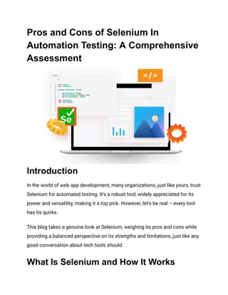 Pros and Cons of Selenium In Automation Testing_ A Comprehensive ...
