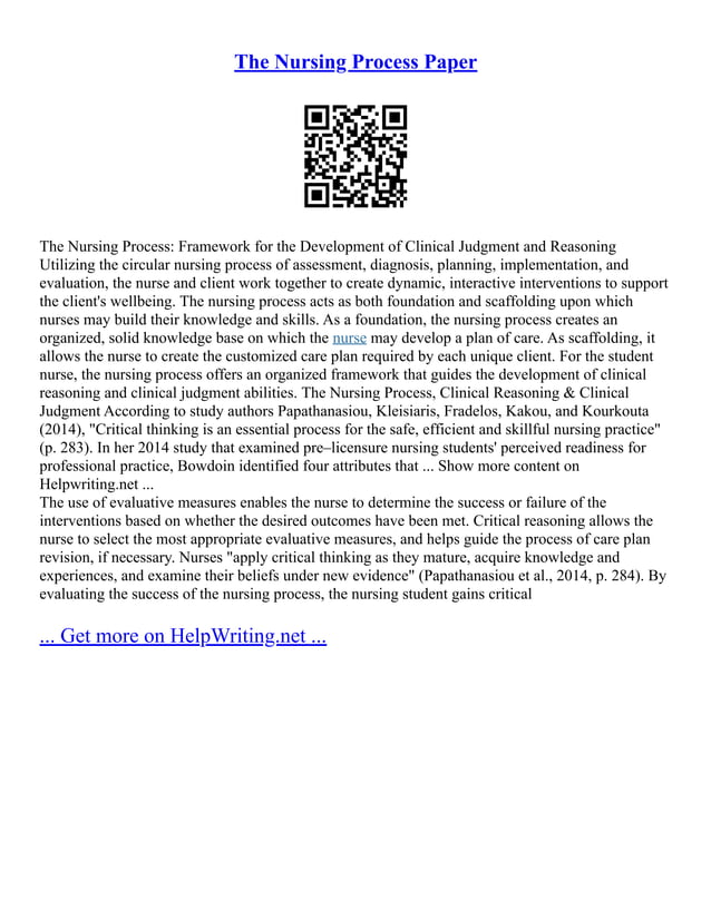 Pros And Methods Of The Nursing Process | PDF