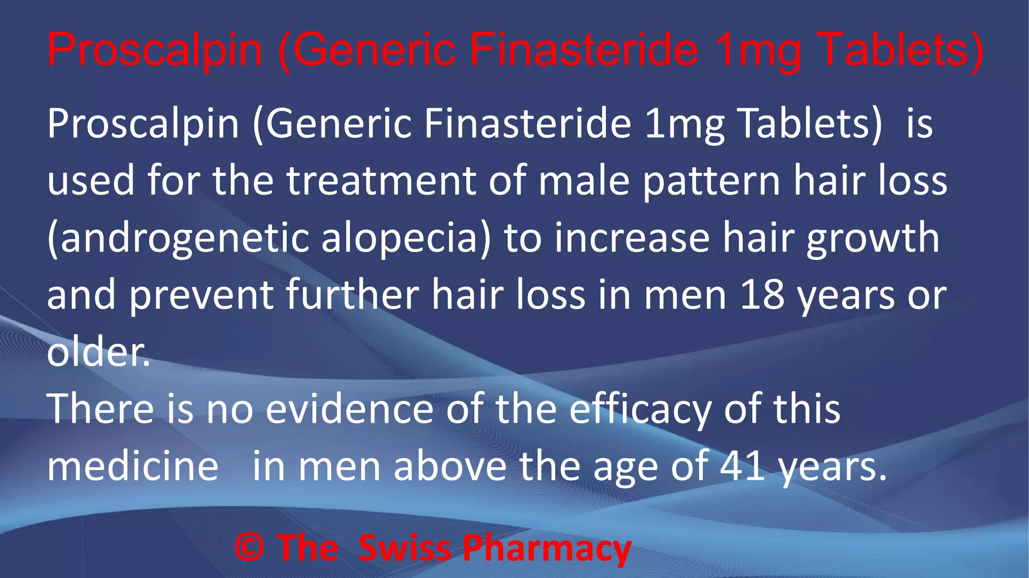 Proscalpin (Generic Finasteride 1mg Tablets) | PDF