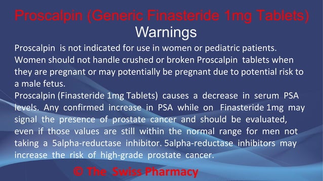 Proscalpin (Generic Finasteride 1mg Tablets) | PDF | Endocrine and ...