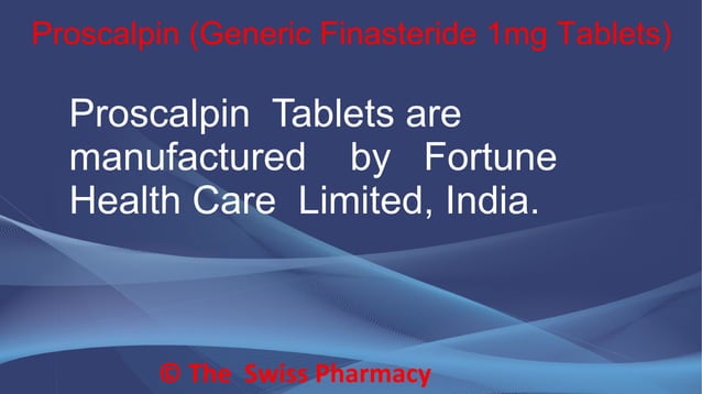 Proscalpin (Generic Finasteride 1mg Tablets) | PDF | Endocrine and ...