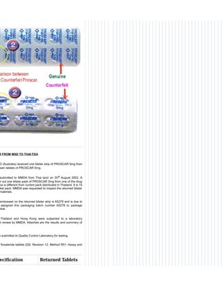 Proscar counterfeit | PDF