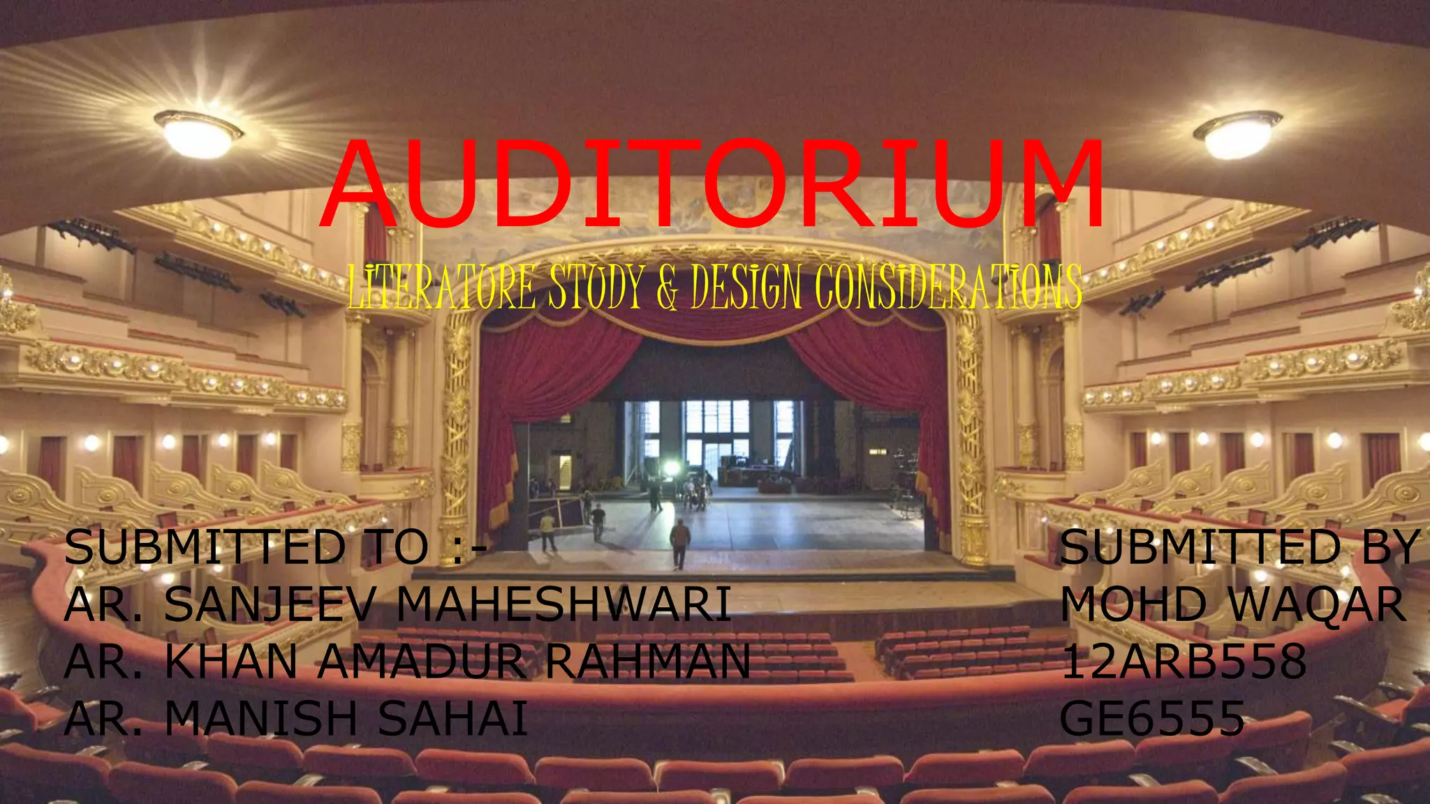 Proscenium theatre | PPTX