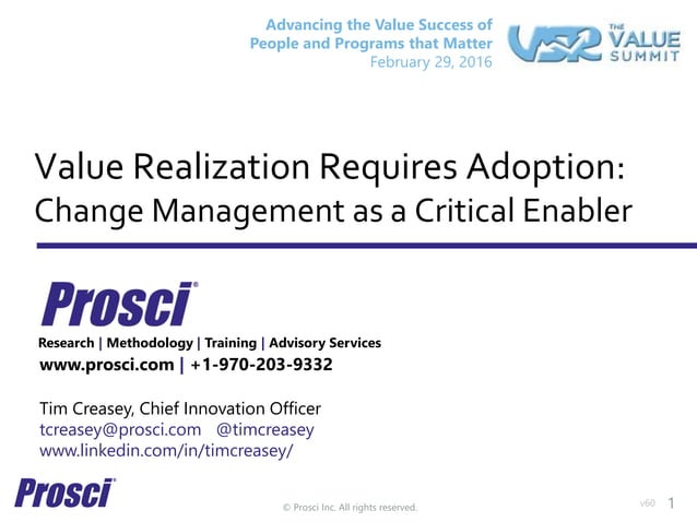 Prosci VSR Talk | PPT