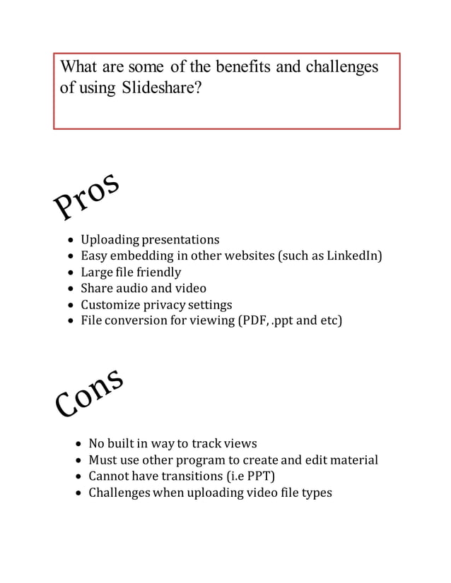 Pros cons slideshare | DOCX