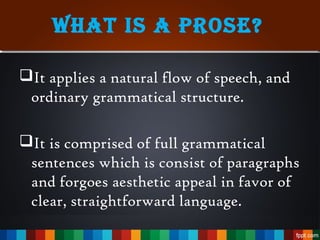 Prose | PPT | Biographies | Genres