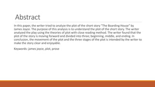 Plot Analysis of "The Boarding House" by James Joyce | PPT