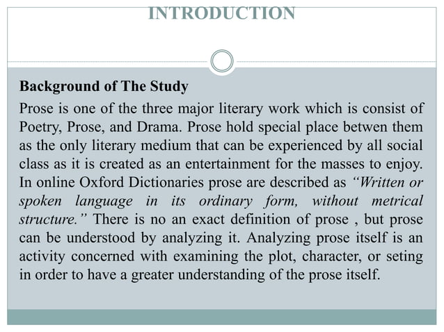 Prose | PPTX | Poetry | Books and Literature