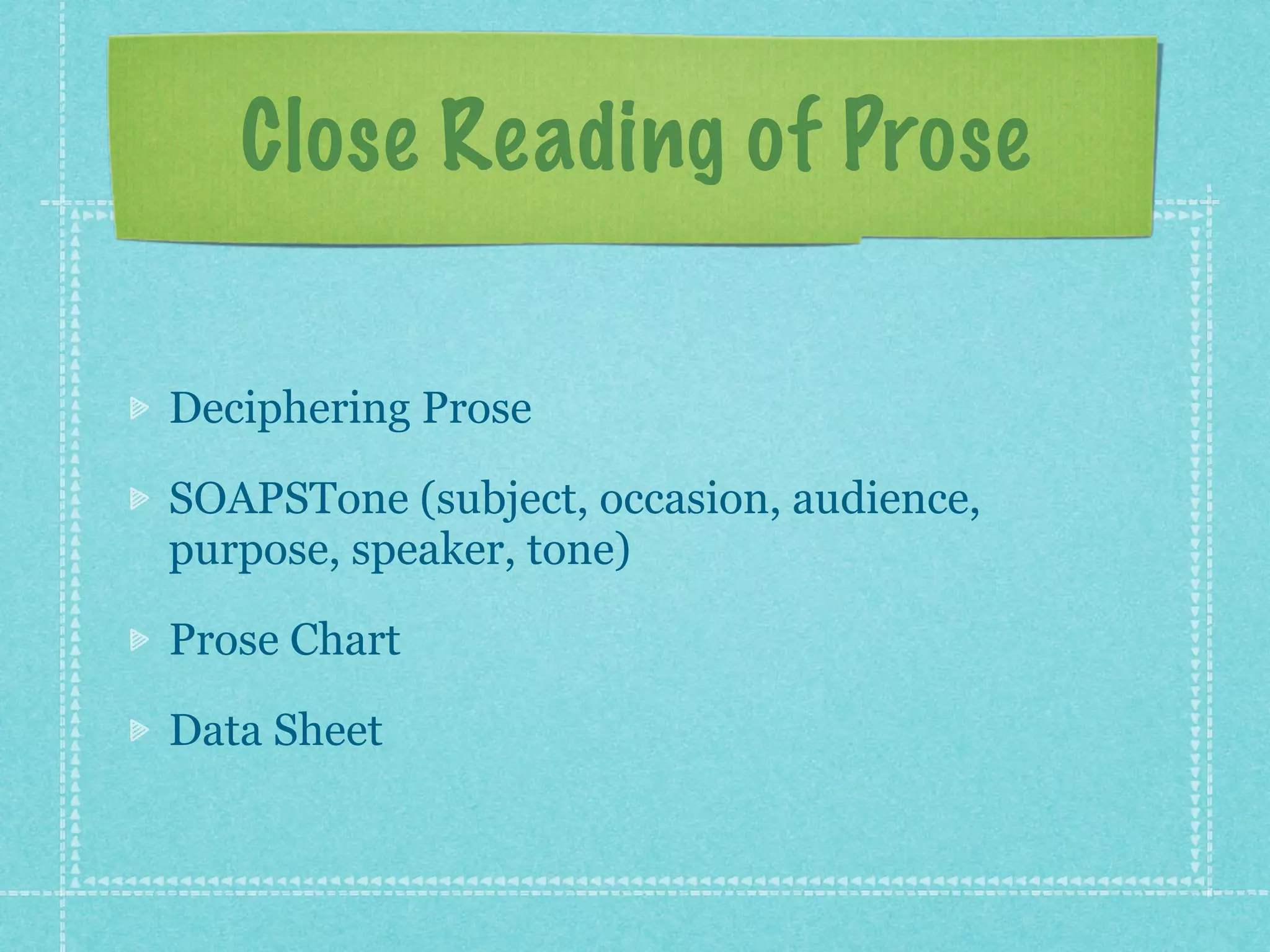 Prose PPT | KEY
