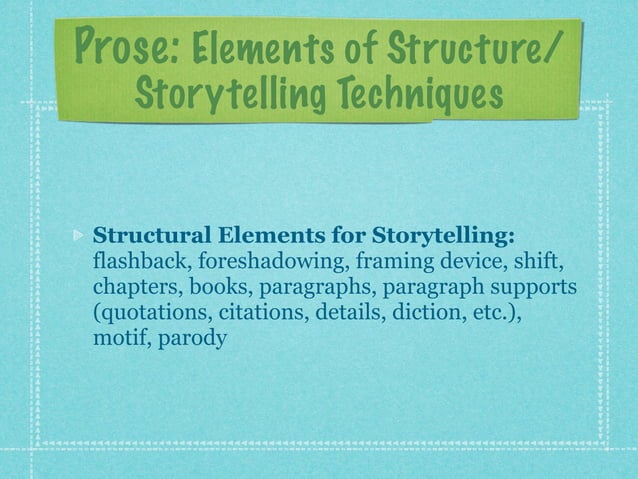 Prose PPT | KEY | Fiction | Books and Literature