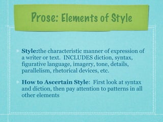 Prose PPT | KEY
