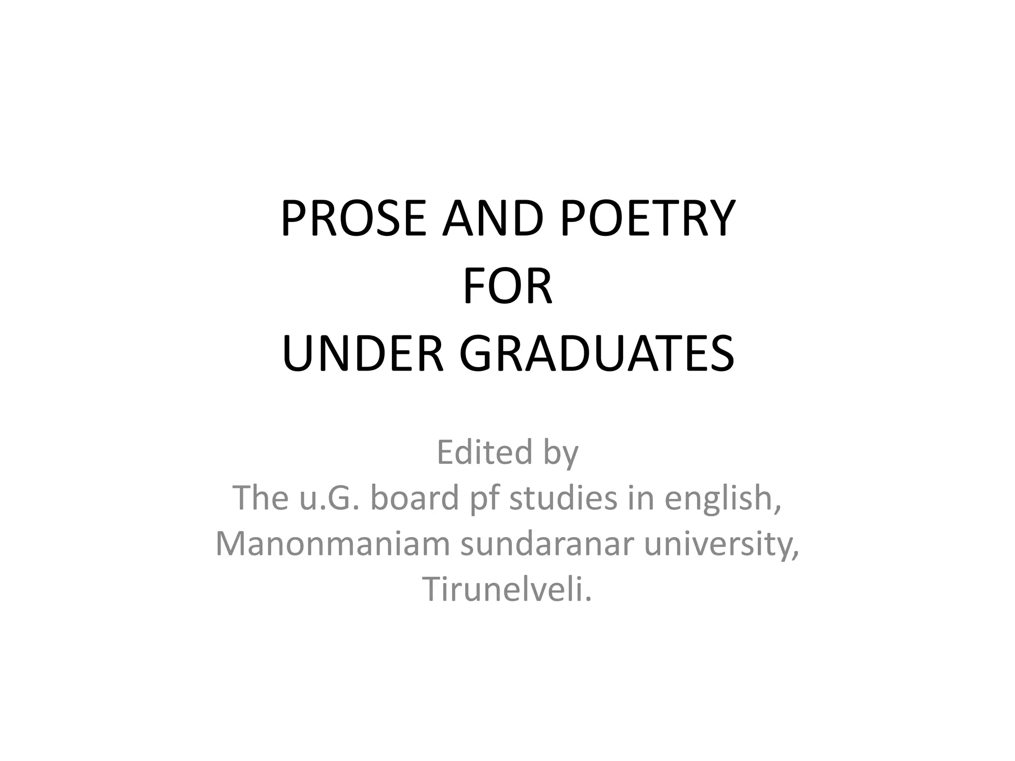 Prose and poetry | PPT