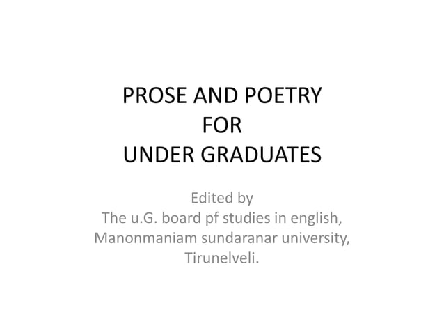 Prose and poetry | PPT