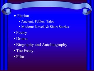 Definition, Characteristics and Types of Literature | PPT