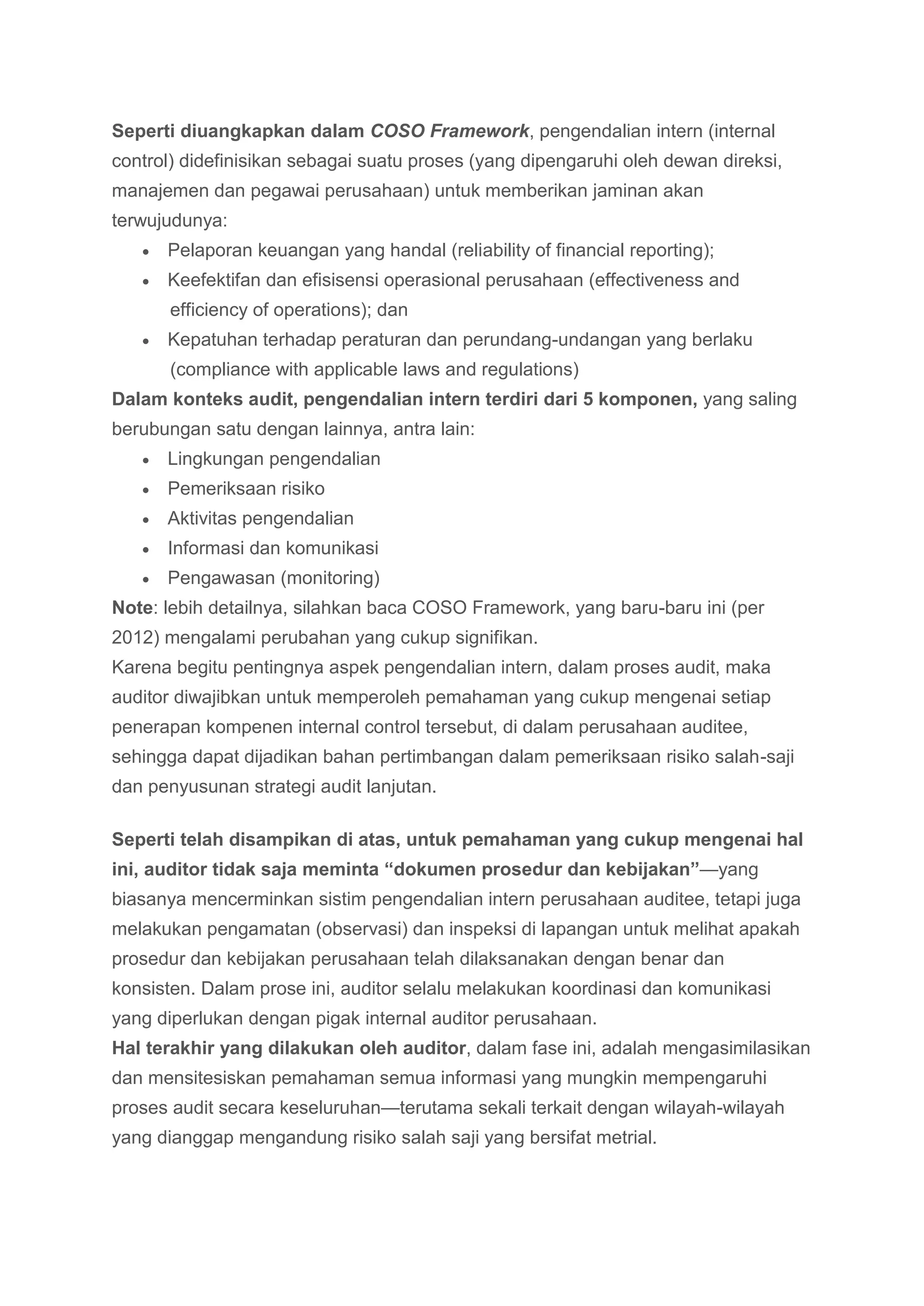 Prosedur dasar Audit Keuangan basic proses | DOCX