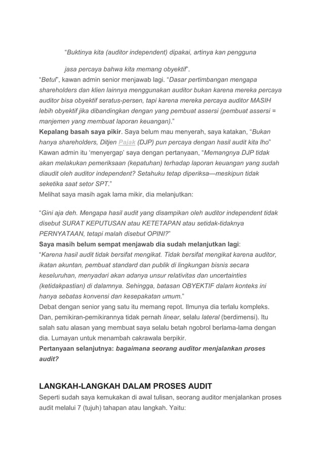 Prosedur dasar Audit Keuangan basic proses | PDF