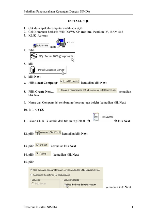 !Prosedur install simda | PDF