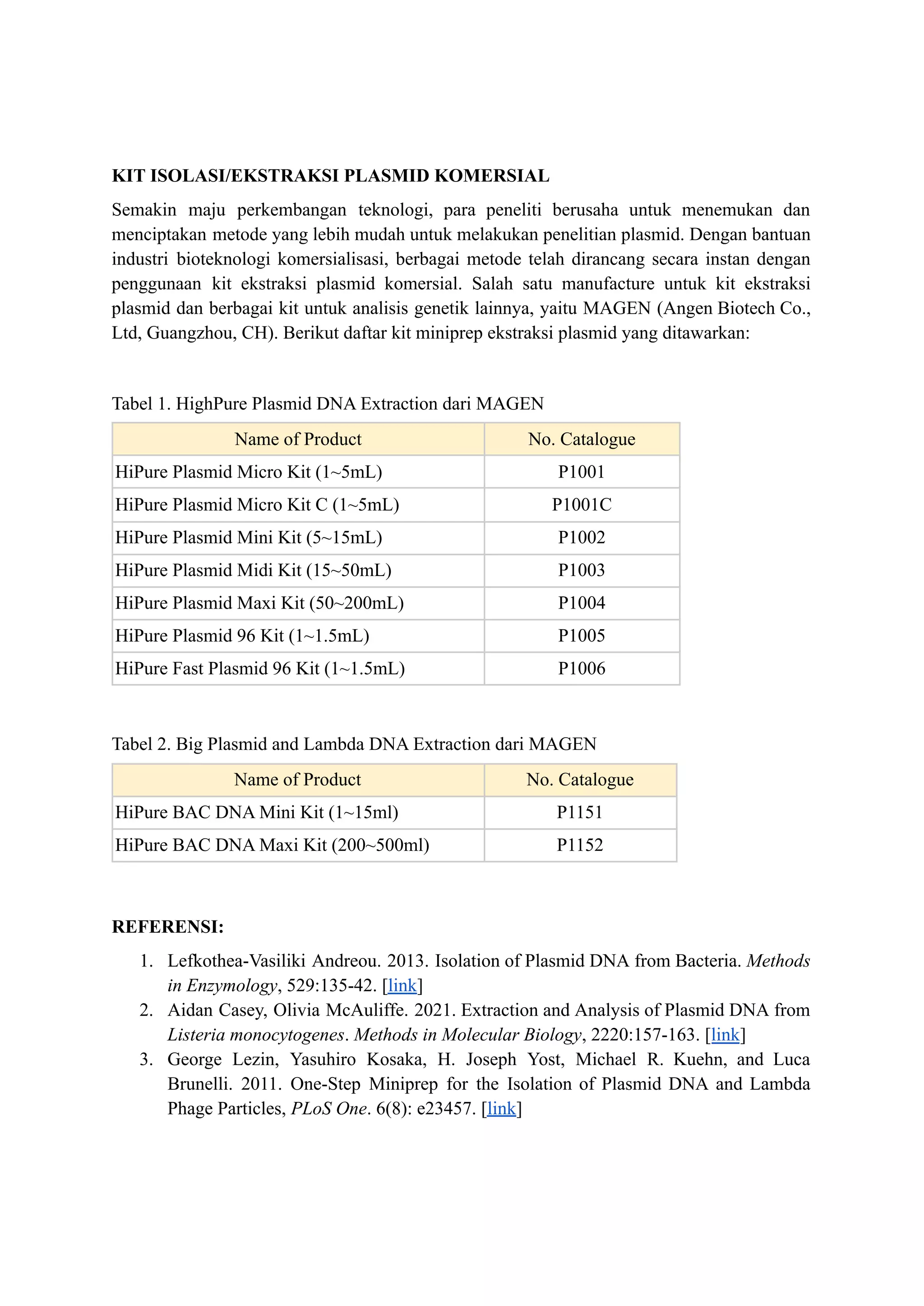 Prosedur Isolasi Plasmid Bakteri dengan Kit Ekstraksi Plasmid - PT ...