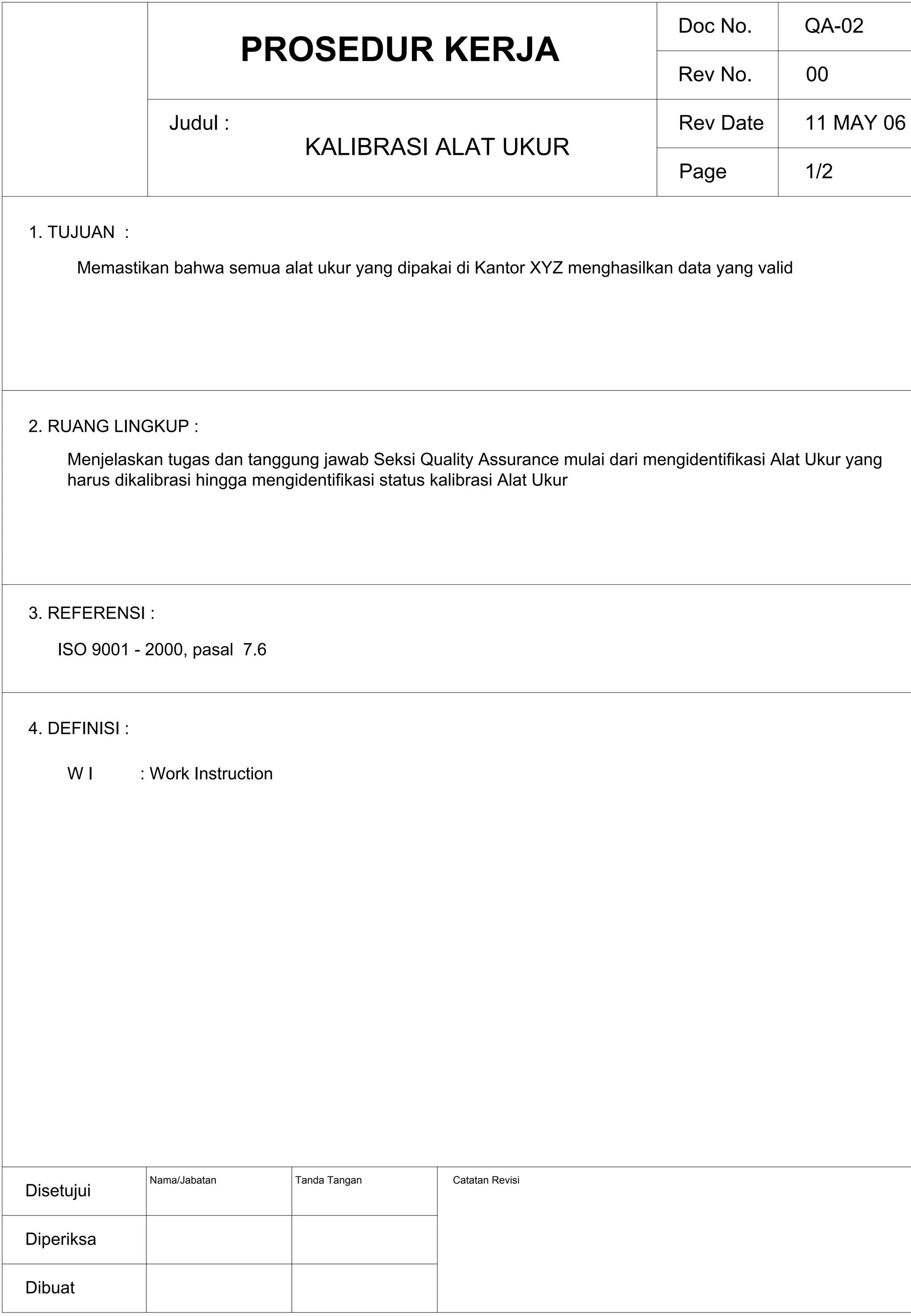 Prosedur kalibrasi | PPT