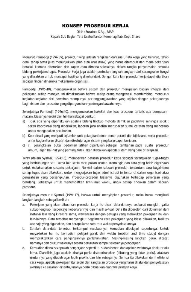 Prosedur kerja | PDF