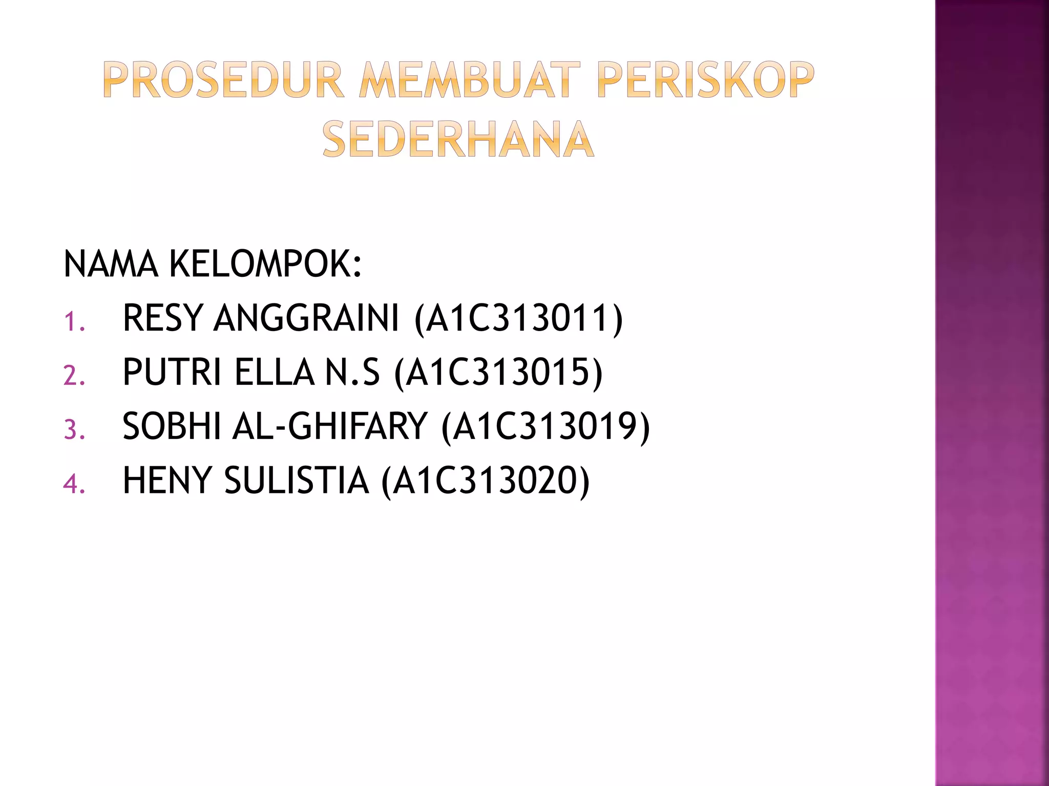 PERISKOP SEDERHANA | PPT