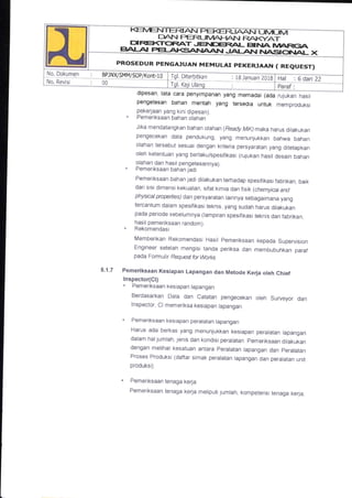 Prosedur memulai pekerjaan request kon-10 | PDF