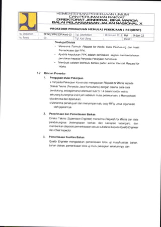 Prosedur memulai pekerjaan request kon-10 | PDF