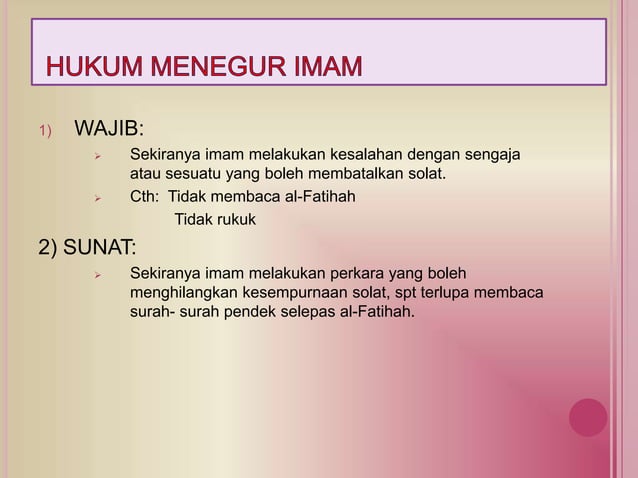 Prosedur menegur imam | PPT