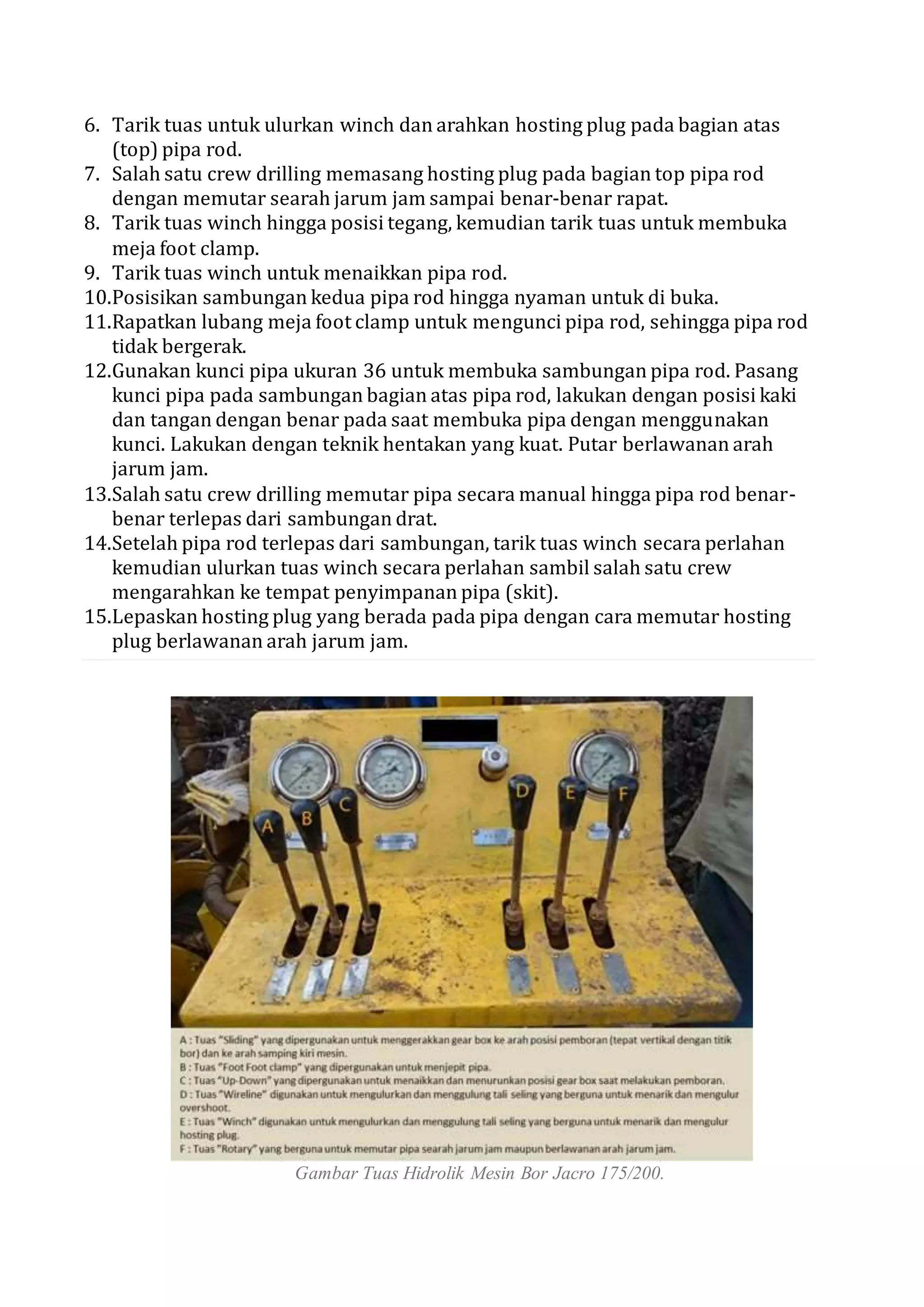 Prosedur mengoperasikan mesin bor jacro | DOCX