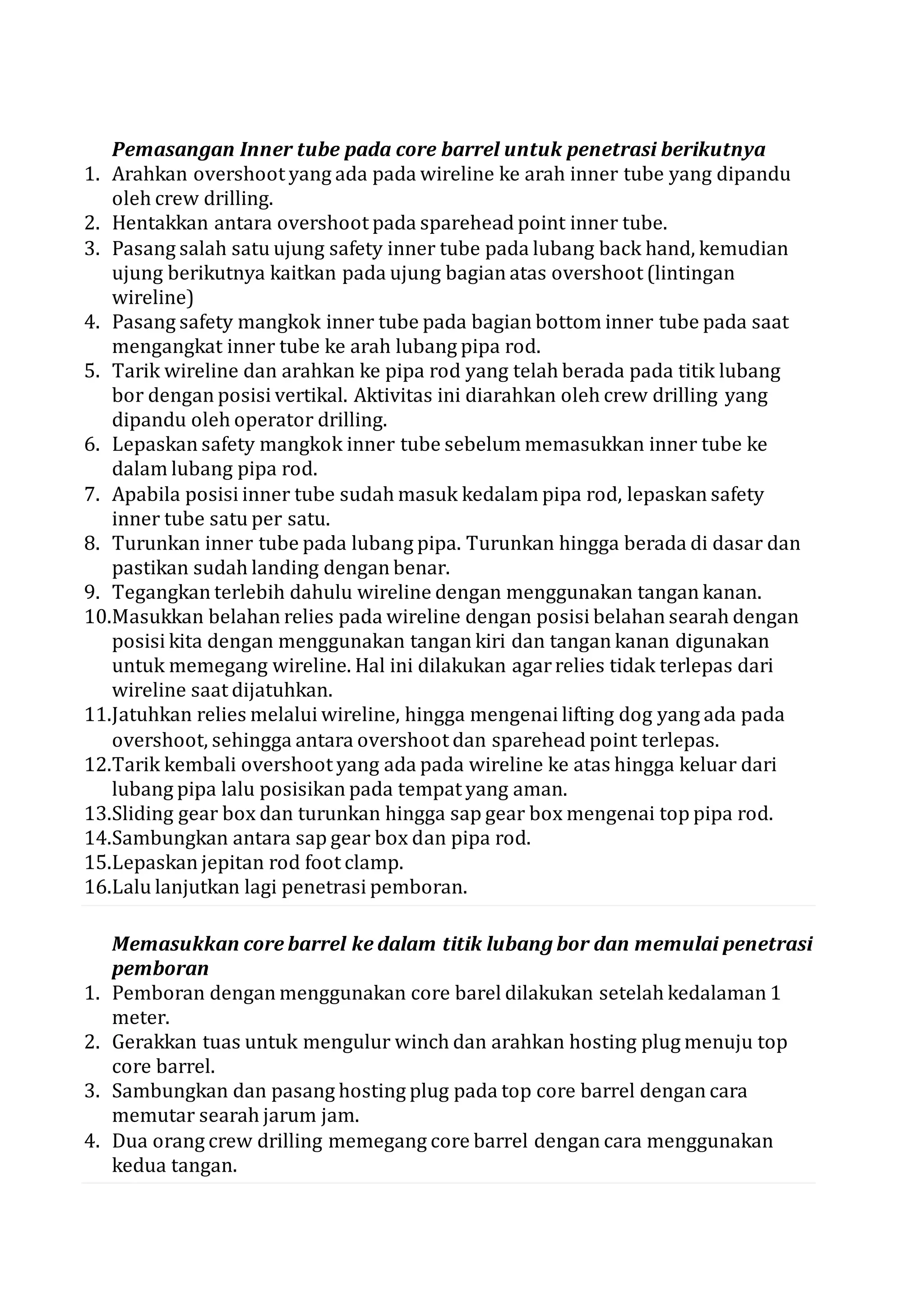 Prosedur mengoperasikan mesin bor jacro | DOCX